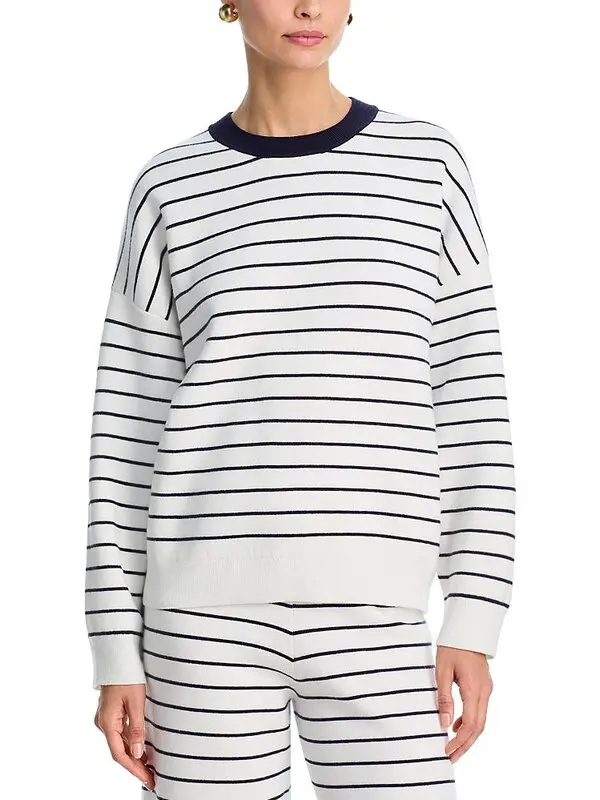 French Connection Marley Striped Sweater - White/marine