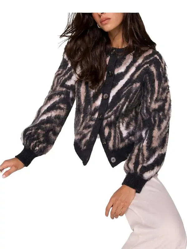 Mint Velvet Zebra Knit Cardigan - Neutral
