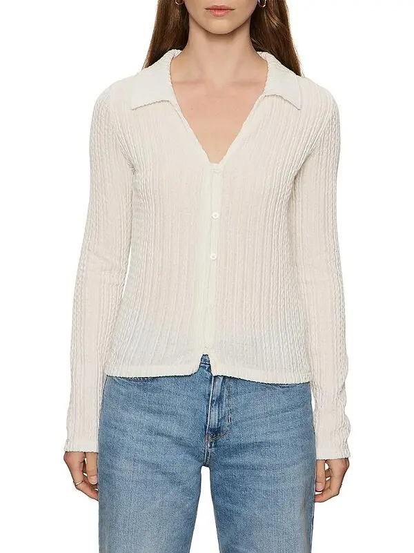 Sanctuary Textured Button-down Top - Chalk