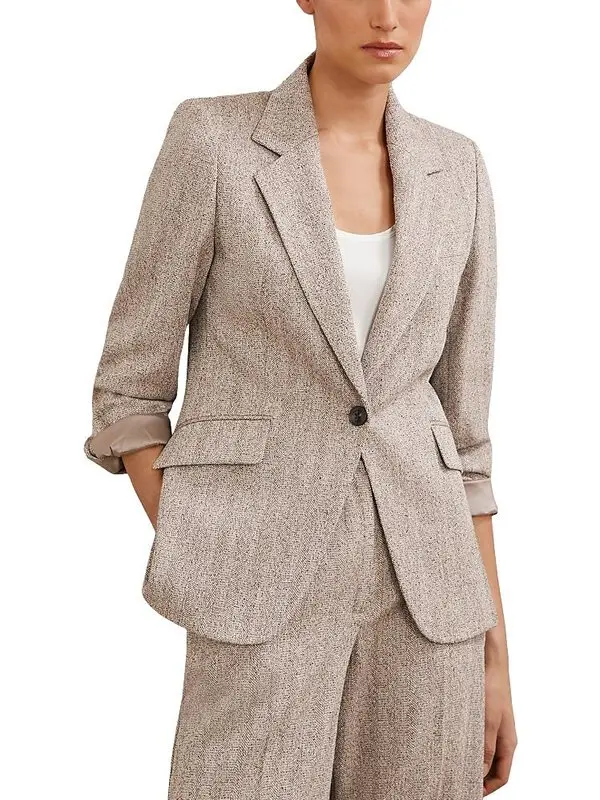 REISS Isla Texture Jacket - Grey
