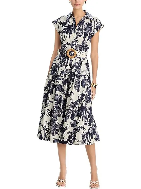 Cara Cara Octavia Belted Dress - Fauan Floral Navy