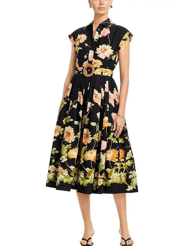 Cara Cara Octavia Belted Dress - Lockwood Flora Sky