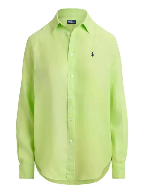 Polo Ralph Lauren Logo-embroidered Linen Shirt - Green