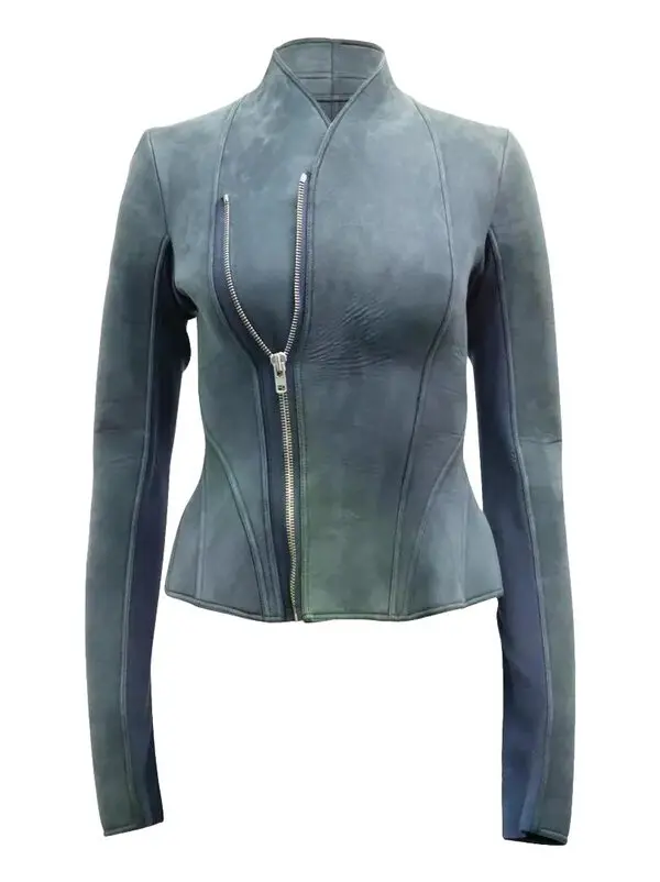 Rick Owens Campala Panelled Suede Jacket - Grey