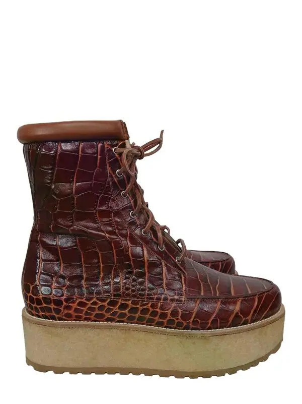 Gabriela Hearst Platform-sole Lace-up Boots - Brown