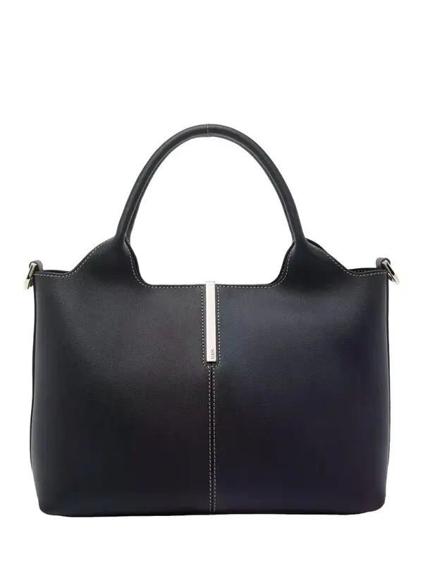 TOD'S Leather Tote Bag With Removable Strap - Black