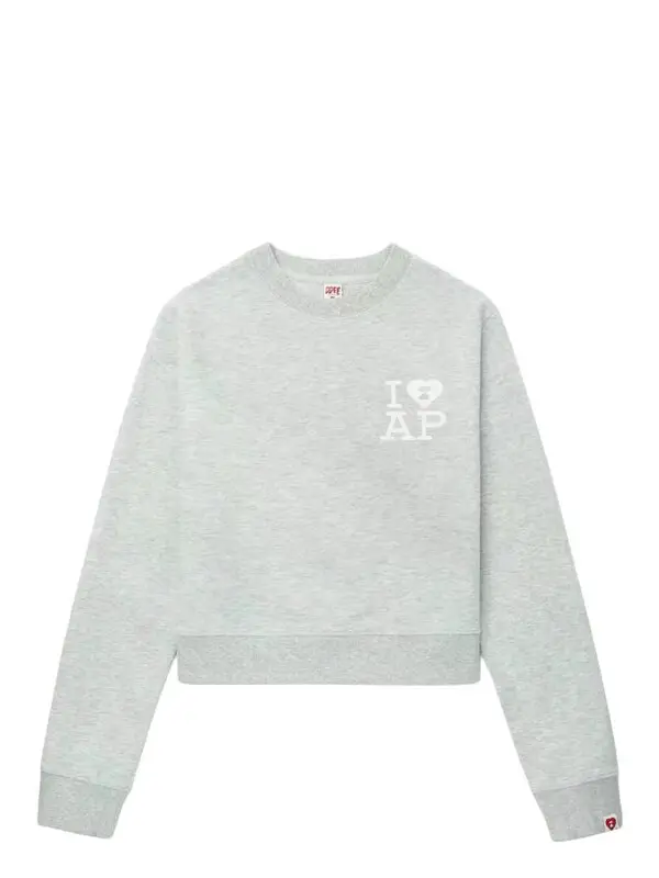 A BATHING APE Heart Graphic Sweater - Grey