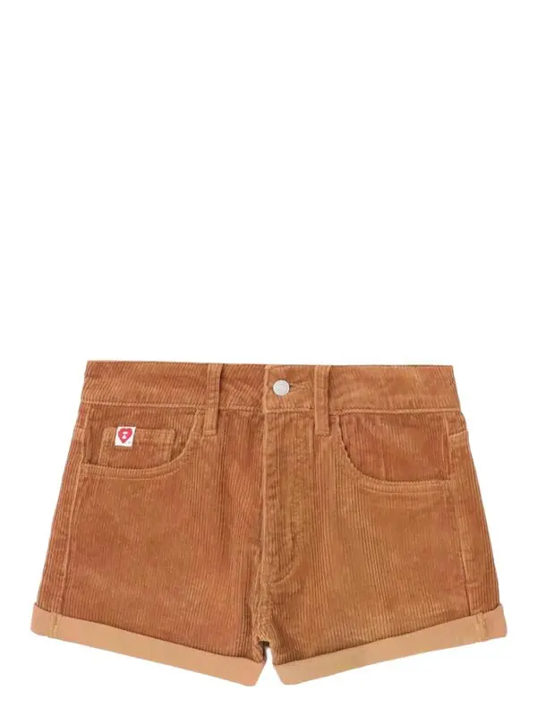 A BATHING APE Corduroy Logo Patch Shorts - Brown