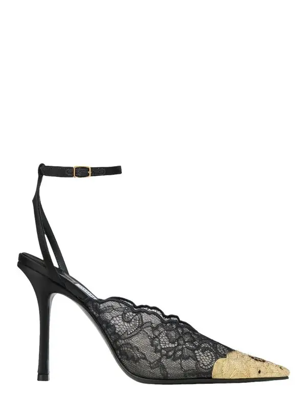 JIMMY CHOO Faiz Lace Metal-toe Pumps - Black