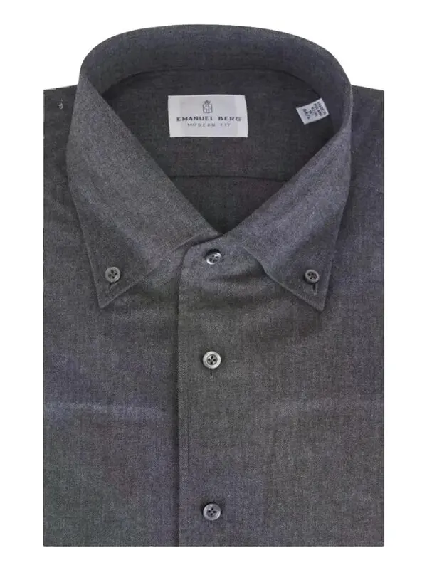 EMANUEL BERG Buttoned-collar Shirt - Grey