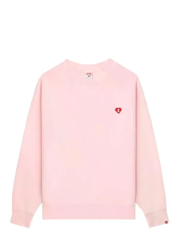 A BATHING APE Heart-badge Sweatshirt - Pink
