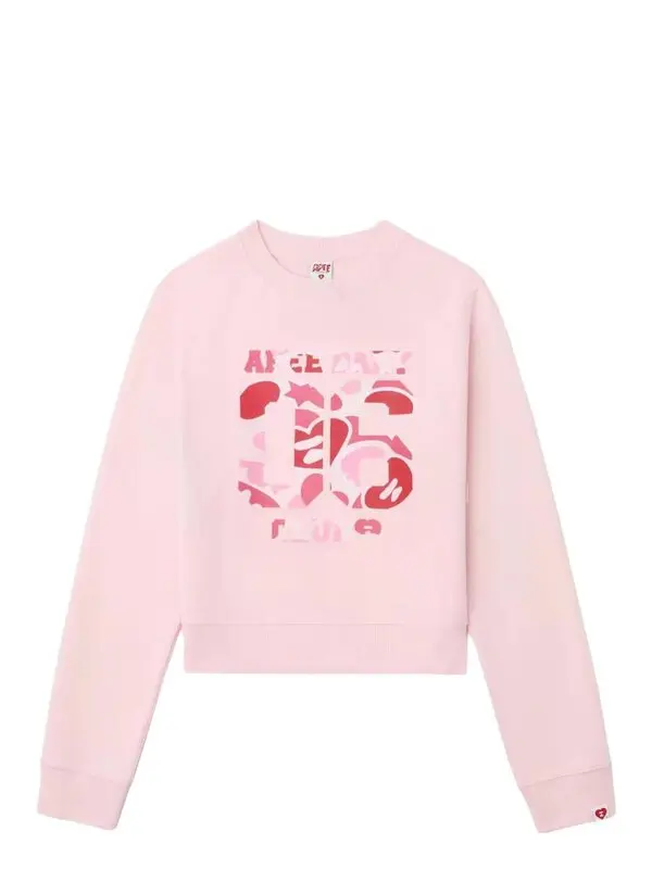 A BATHING APE Camouflage-print Crew-neck Sweater - Pink