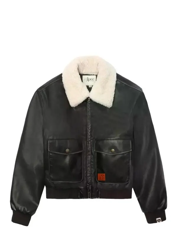 A BATHING APE Shearling-collar Jacket - Black