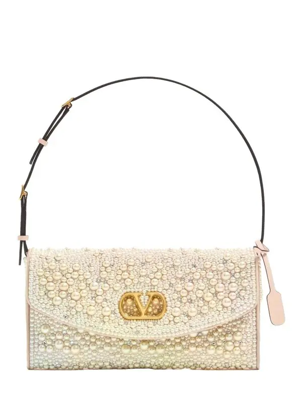 Valentino Garavani Small Devain Shoulder Bag - Neutrals