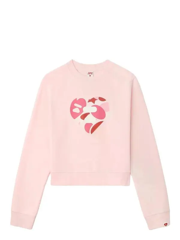 A BATHING APE Heart Print Top - Pink