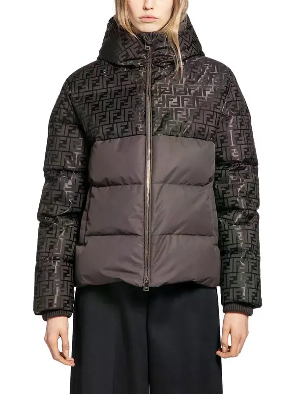 Fendi Ff Down Jacket - Brown