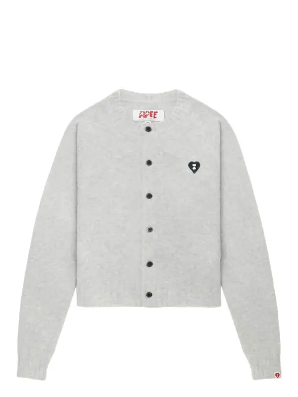 A BATHING APE Heart Motif Knitwear - Grey