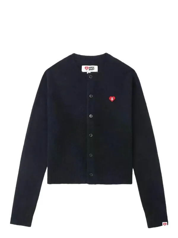 A BATHING APE Buttoned Cardigan With Heart Motif - Blue