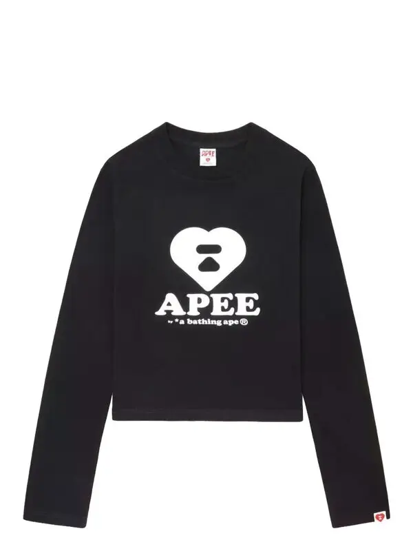 A BATHING APE Heart Logo-print Top - Black