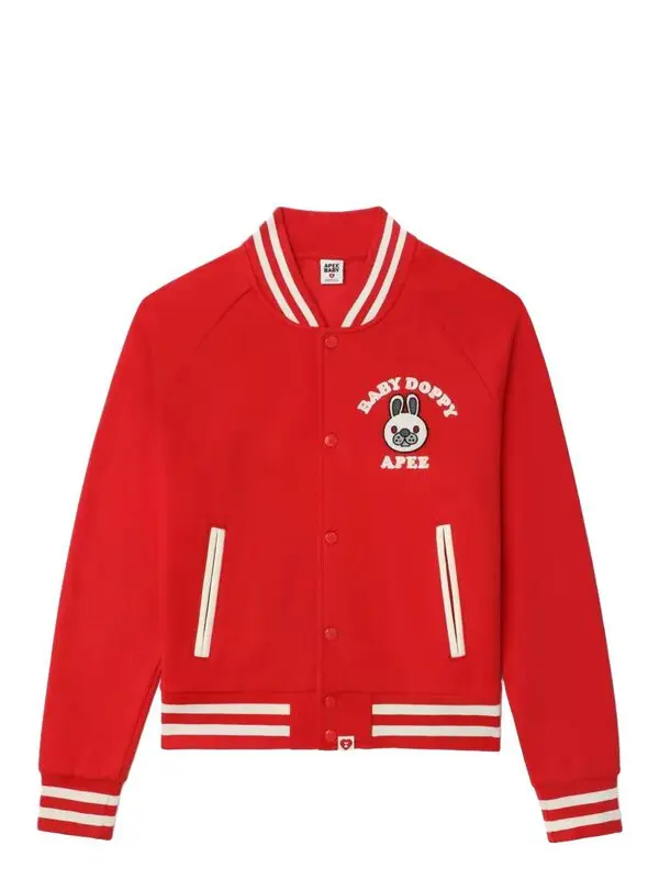 APEE™ BY *A BATHING APE® Appliqué Striped Knitted Jacket - Red