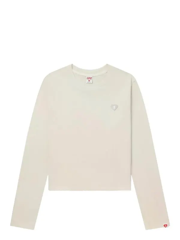 A BATHING APE Heart-patch Long-sleeve Top - Neutrals