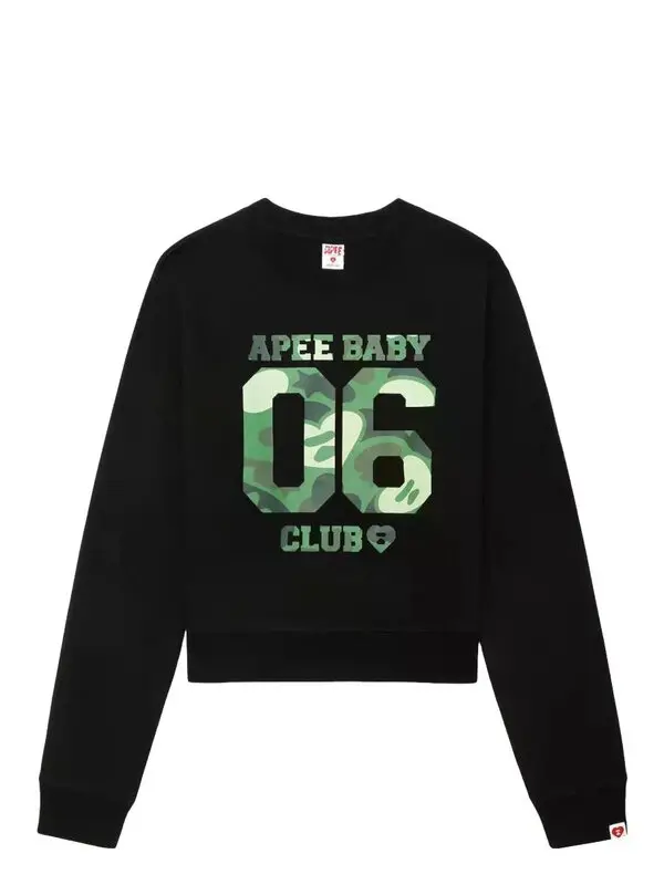 A BATHING APE Camouflage Graphic Crewneck Sweater - Black