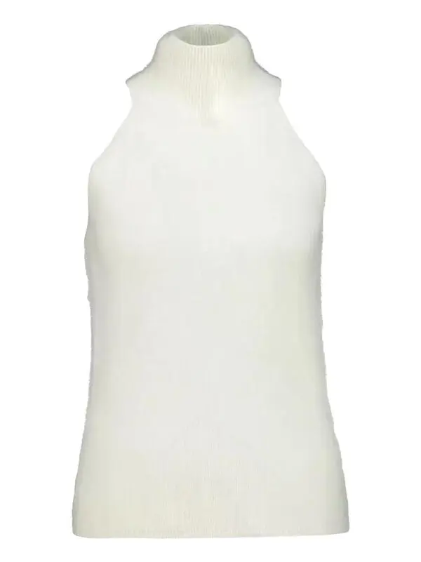 LISA YANG Leaya Knitted Sleeveless Vest - White
