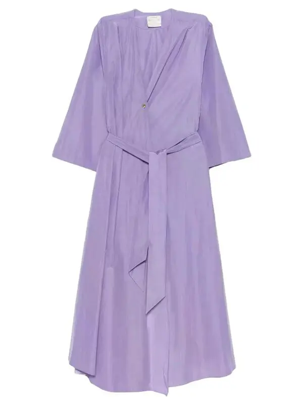 FORTE_FORTE Belted Midi Dress - Purple