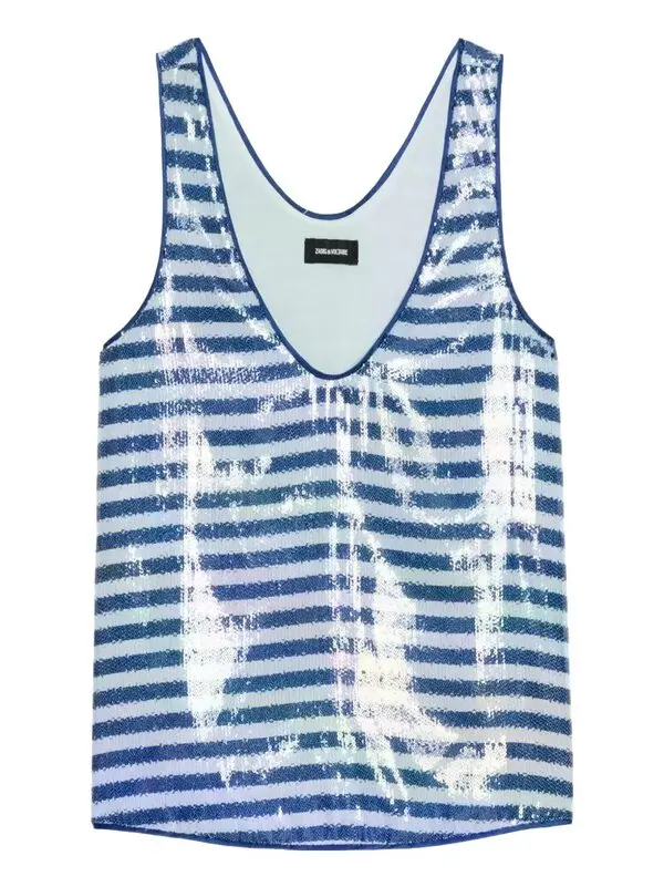 Zadig&Voltaire Tarys Sequined Tank Top - Blue