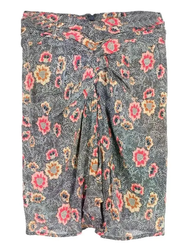 ISABEL MARANT VINTAGE Floral-motif Skirt - Blue