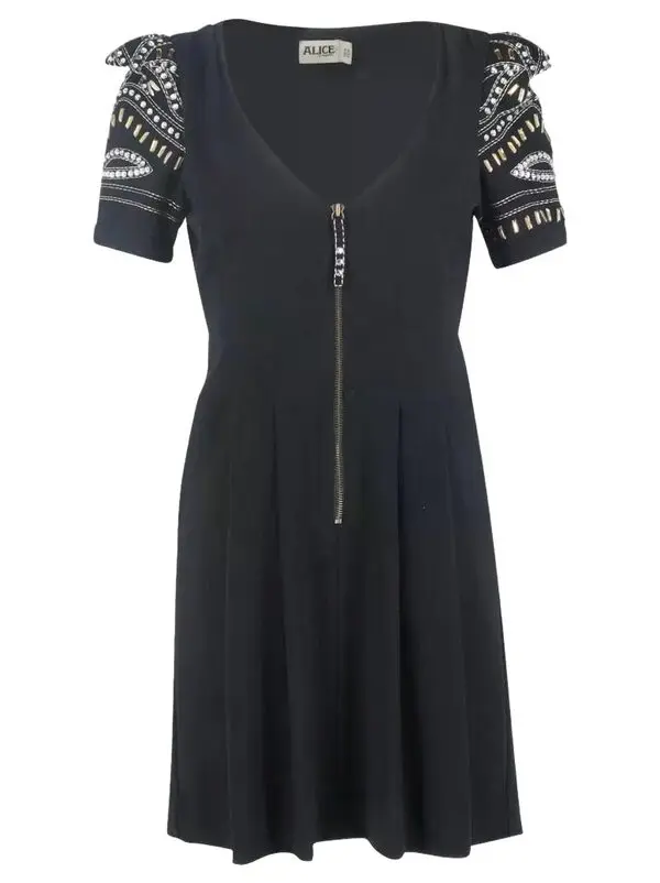 TEMPERLEY LONDON Ghana Puff-sleeve Mini Dress - Black
