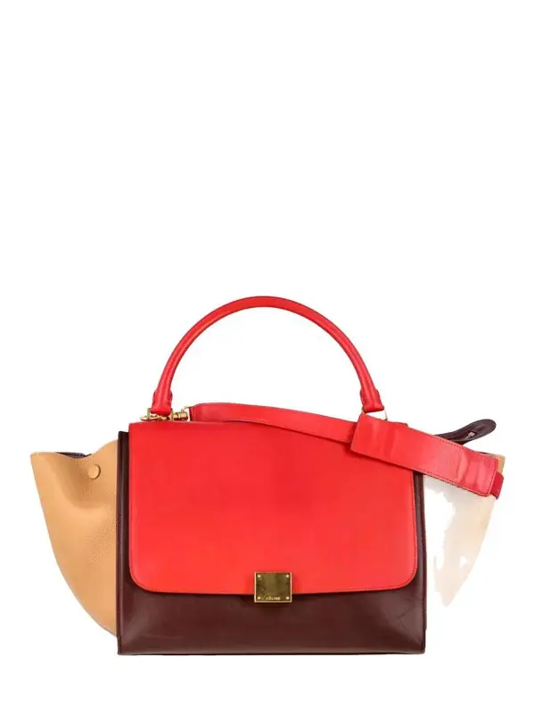 Celine Medium Trapeze Tricolour Tote - Red