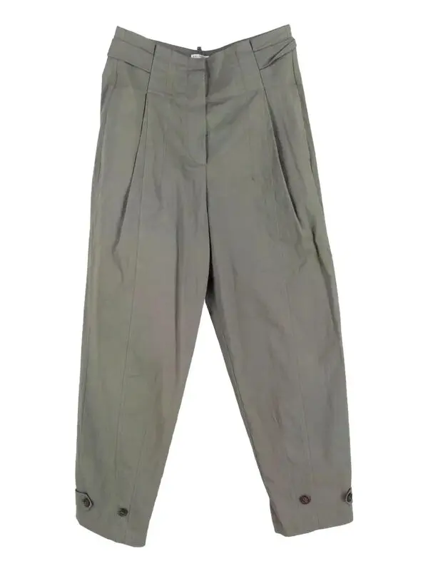 Brunello Cucinelli Pleated Trousers With Button Detailing - Grey