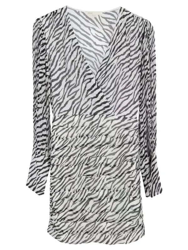 Maje Zebra-print Mini Dress - White