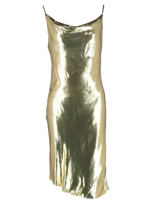 PETAR PETROV Alena Draped Midi Dress - Gold