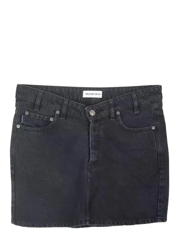 Balenciaga Denim Mini Skirt - Black