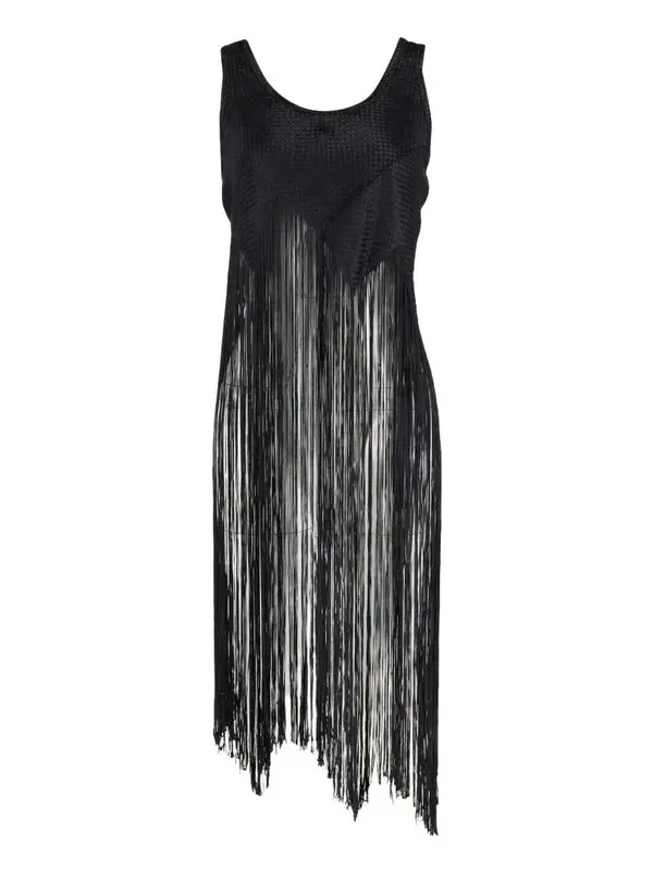 Proenza Schouler Basketweave Fringed Top - Black