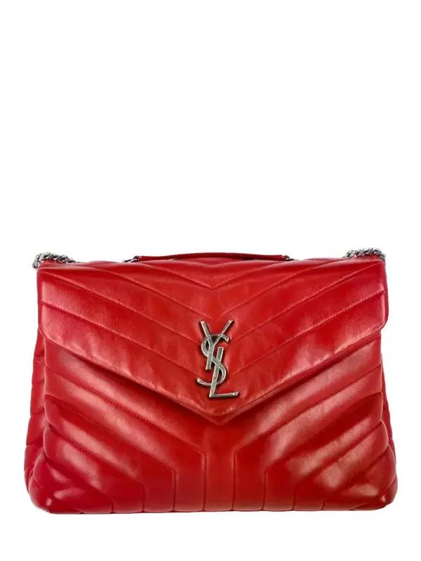Saint Laurent Medium Loulou Quilted Shoulder Bag - Red