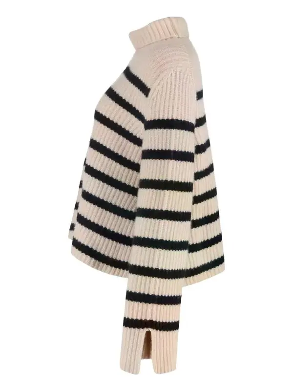Khaite Striped Turtleneck Sweater - Neutrals