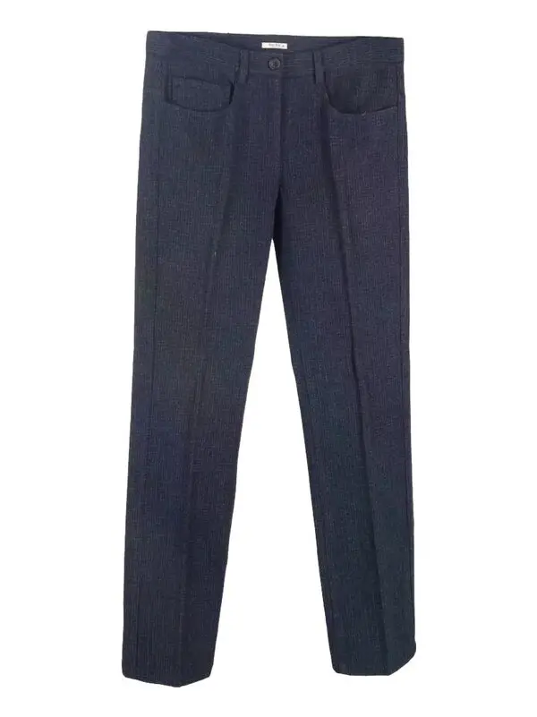 Miu Miu Cropped Wool Trousers - Blue