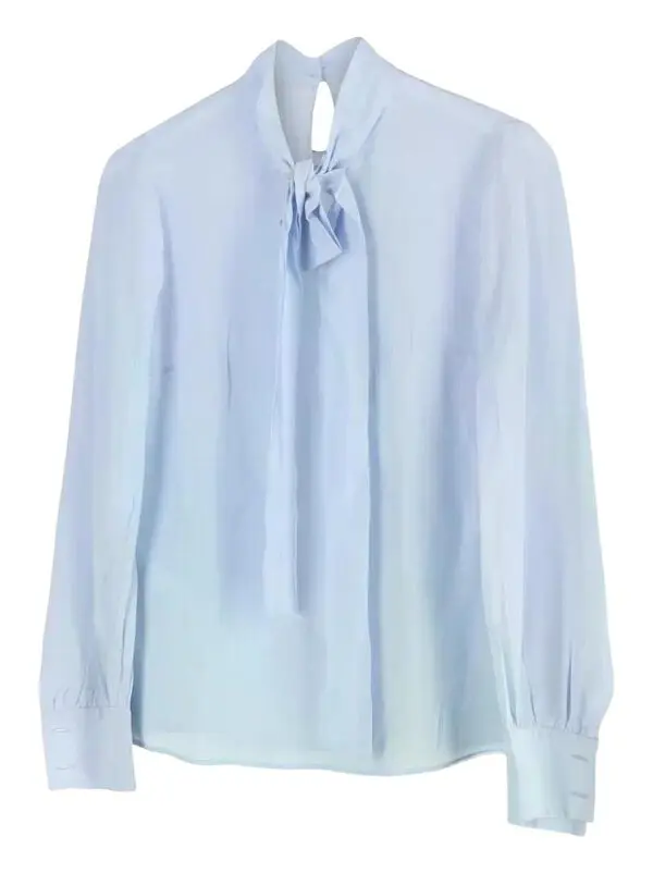 Miu Miu Pussy-bow Long-sleeve Blouse - Blue
