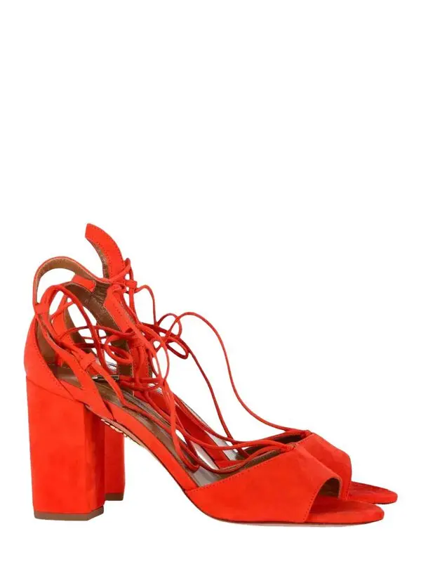 AQUAZZURA Austin Strappy Block-heel Sandals - Orange