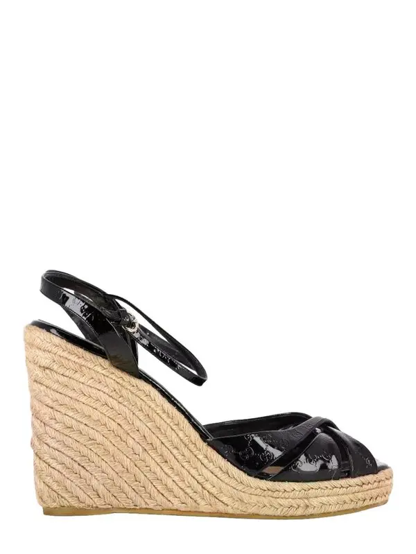 Gucci Microssima Wedge-heel Espadrilles - Black