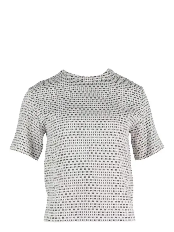 JOSEPH Printed Short Sleeve Blouse - White