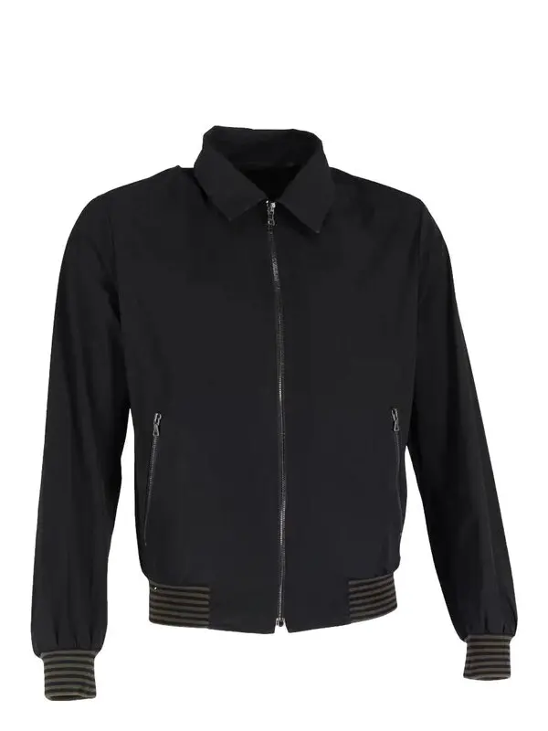 Prada Harrington Striped Zip Jacket - Black