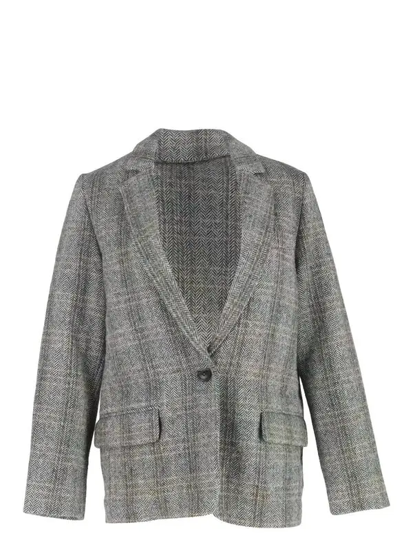 ISABEL MARANT VINTAGE Herringbone Single-breasted Blazer - Grey