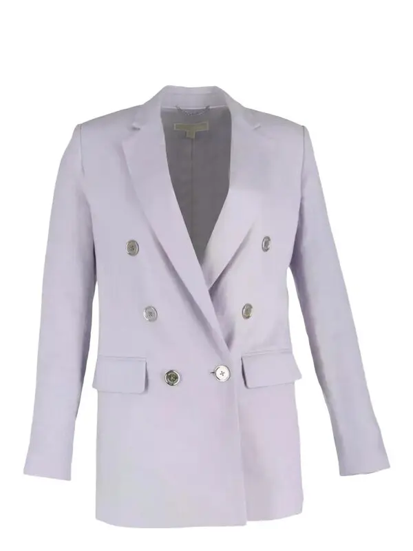 Michael Kors Double-breasted Linen Blazer - Purple