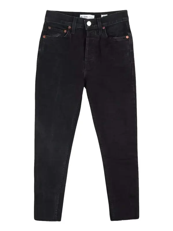 RE/DONE Raw-hem Slim-fit Jeans - Black