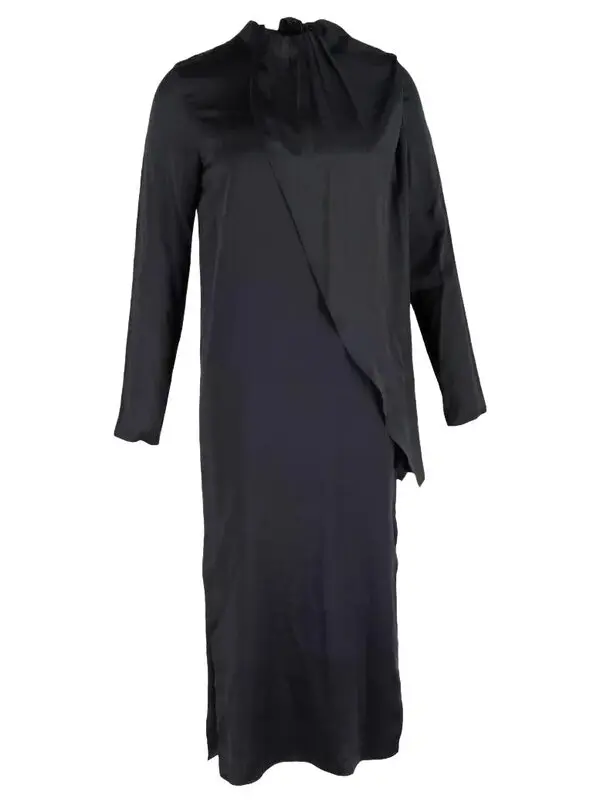 Dodo Bar Or Silk Long-sleeve Midi Dress - Black