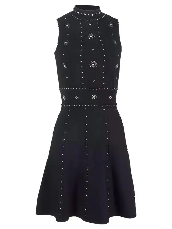 Sandro Embellished Mini Dress - Black